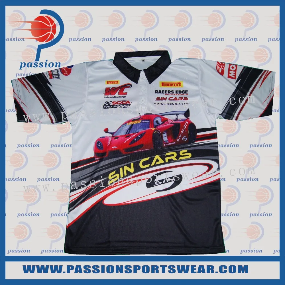 Multicolored Dye Sublimation Racing Pit Crew Shirts With Free Design ...