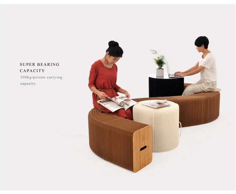 H75cm Kraft Paper Folding Side Table Modern Design Honeycomb Folding ...