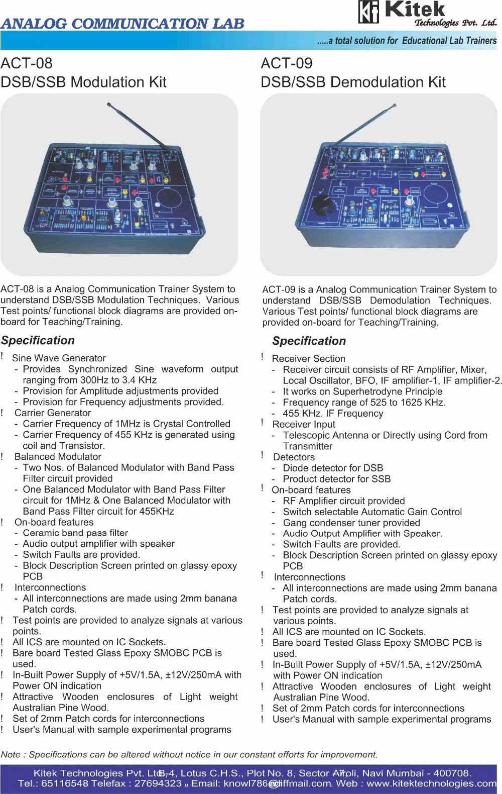 Dsb / Ssb Am Transmitter Communication Trainer Kit / Communication ...