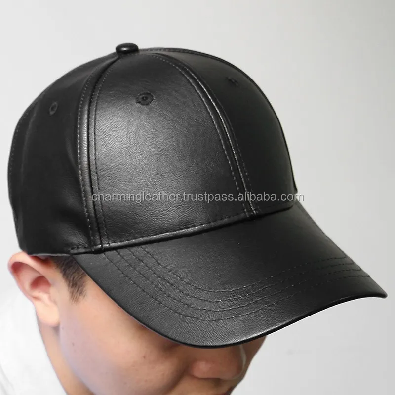 Baseball Black Caps - Fashion Leather Style Caps - Buy Leather Plain ...