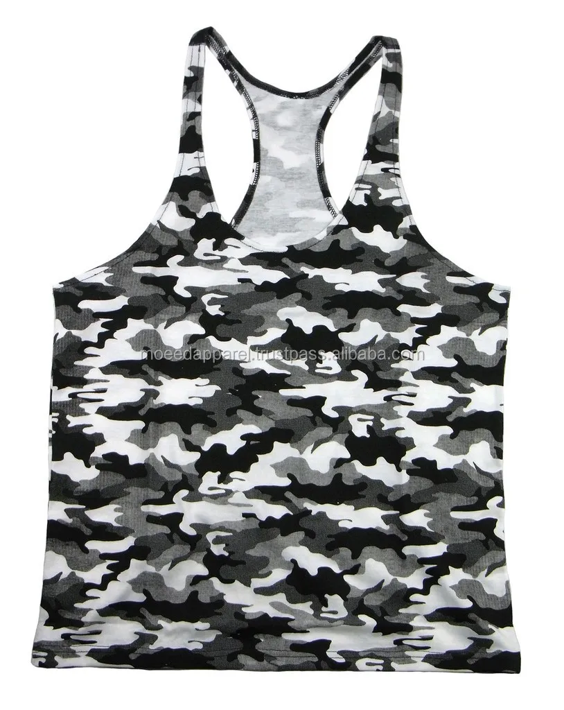 Fitness Men Tank Top Army Camo Camouflage Mens Bodybuilding Stringers ...