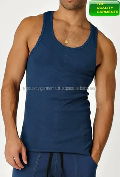 Blue Men Boys Tank Top Plain Sando Workout Slim Fit Sleeveless Logo ...