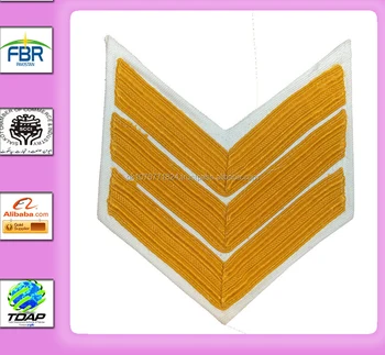 Military Rank Chevron 3 Bars Sergeant Chevron Rank British Army Yellow ...