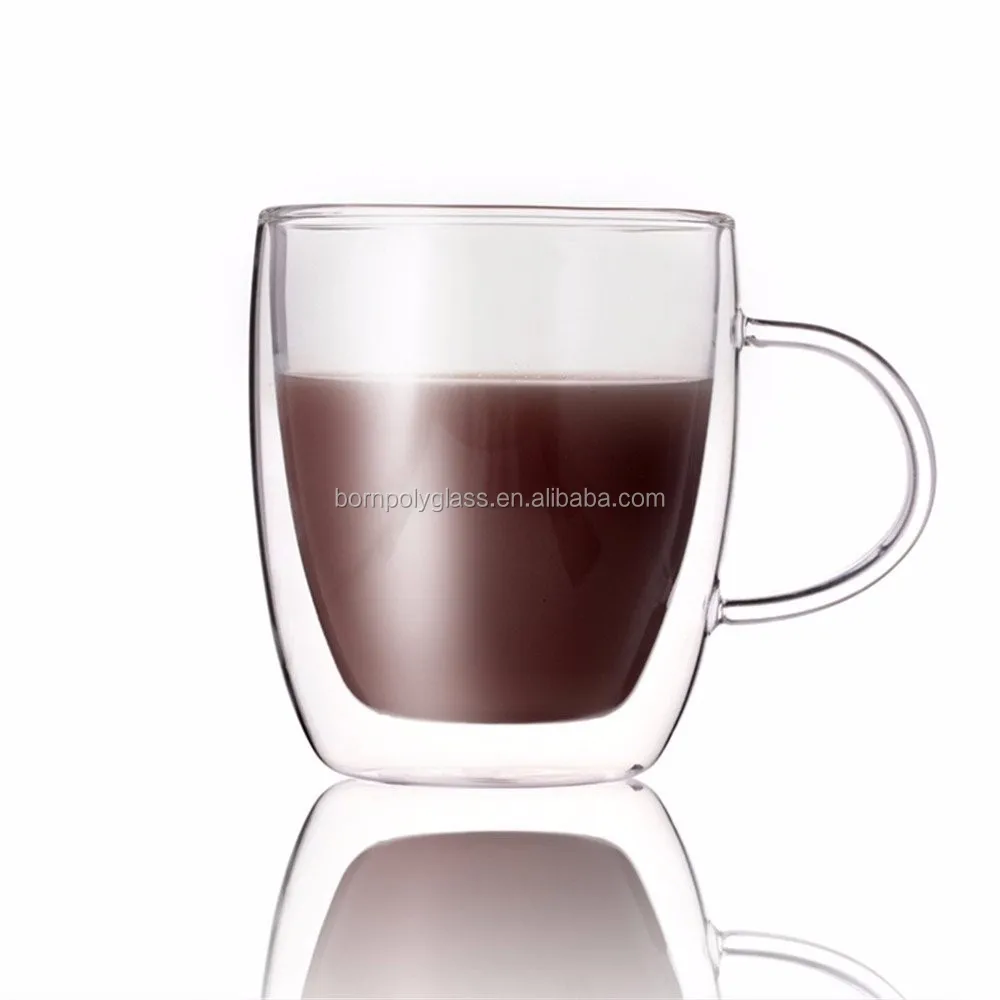 Handmade Clear Thick Wall Double Layer Glass Coffee Cup - Buy ...