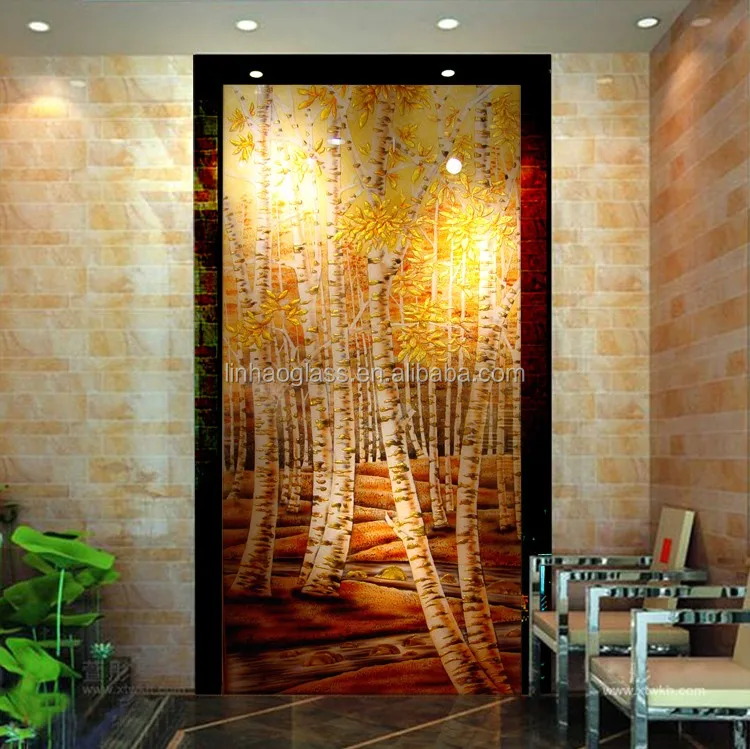 Linhao Decorative Glass Wall Panels - Buy Glass Painting Designs For ...