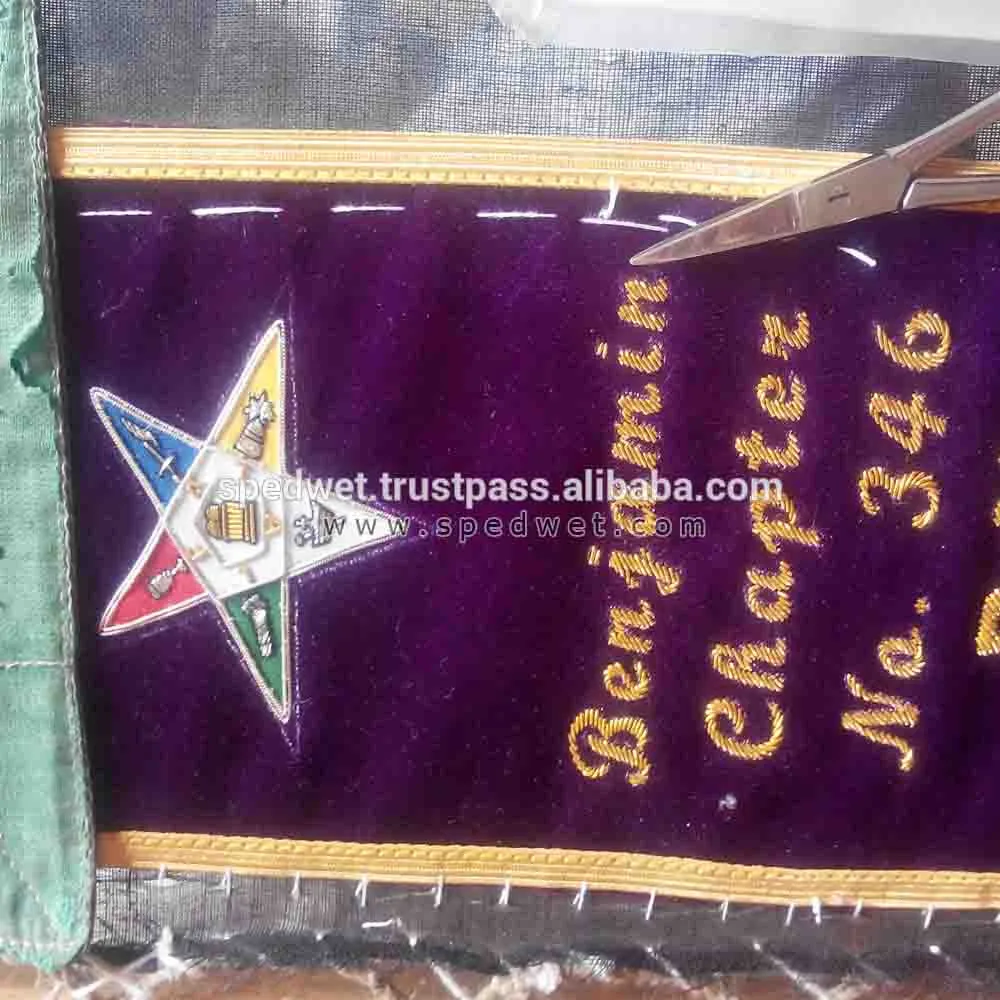 Worthy Past Patron Matron Oes Sash Fully Hand Embroidery On Purple ...