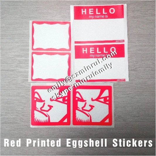 Custom One Color Printed Egg Shell Stickers Graffiti,Permanent Adhesive ...