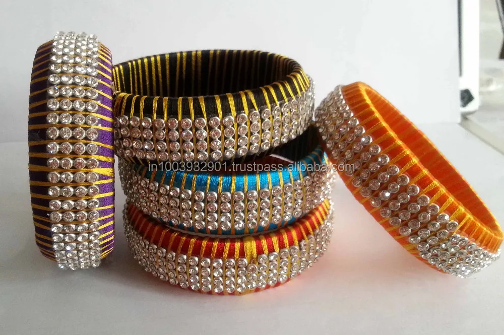 Latest Style Multicolor Silk Thread Bangles/girls Fashion Bangles - Buy ...