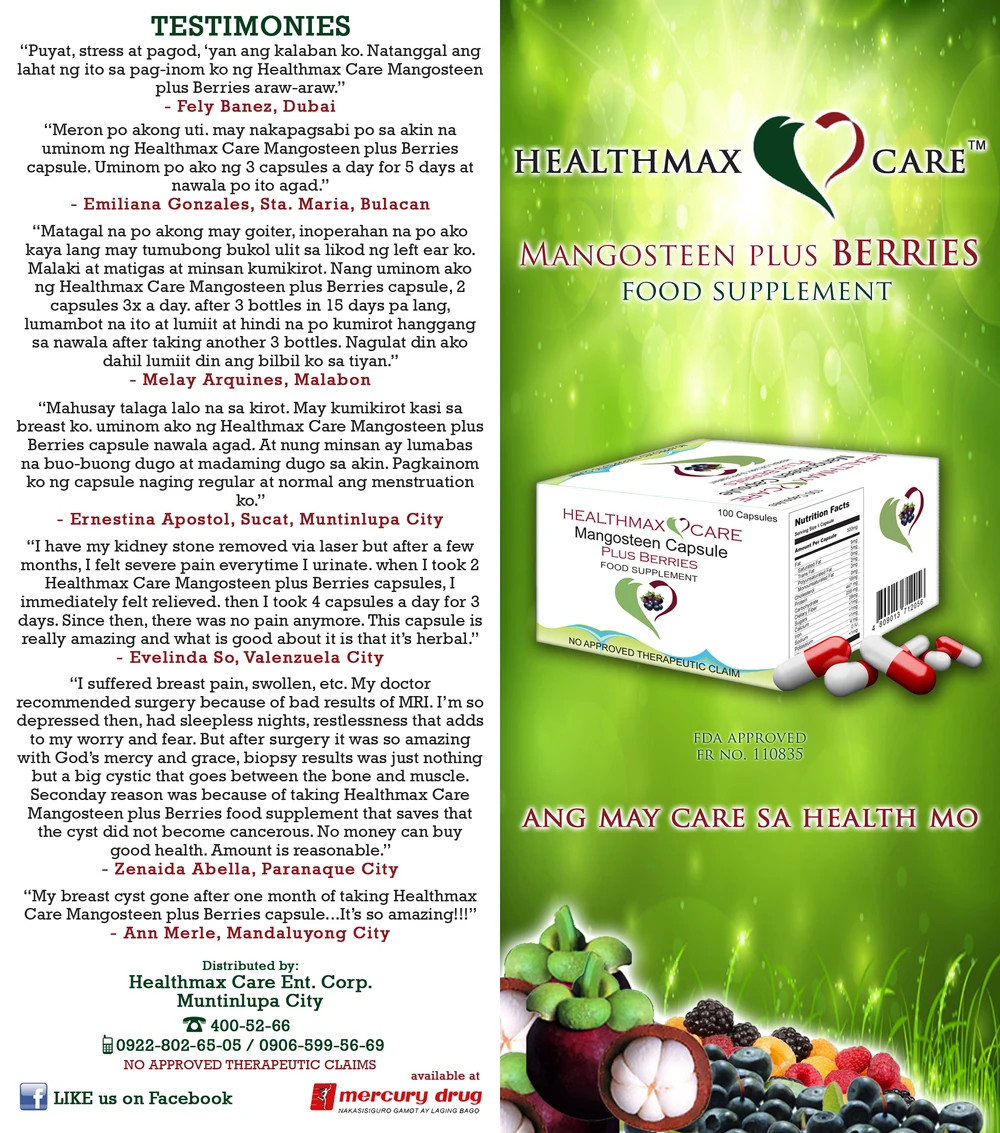 Healthmax Care Mangosteen Plus Berries Food Supplement - Buy Mangosteen ...