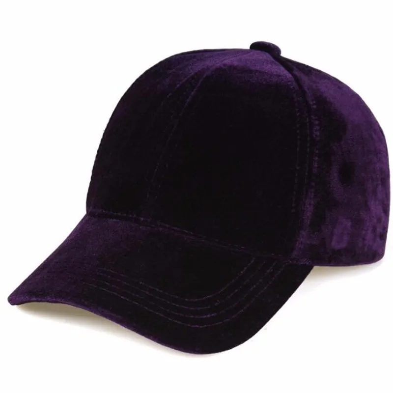 6 Panel Blank Strap Back Women Men Velour Velvet Baseball Cap - Buy ...