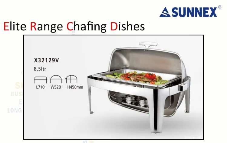 SUNNEX Durable Stainless Steel 1/1 Full Size 8.5L Buffet Chafer Food ...