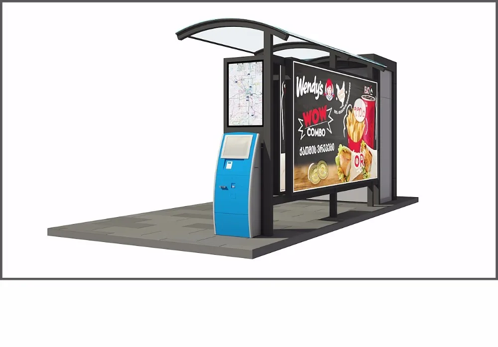 Wall Panel Bus Shelter Advertisement Bus Stop With Mupi Customizable ...