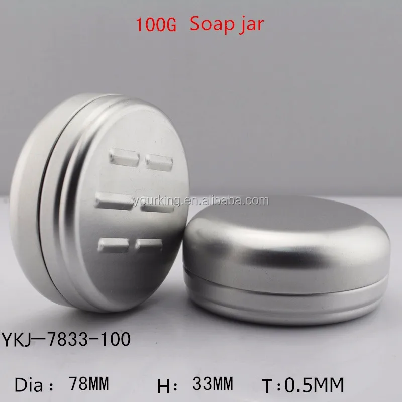 100ml Silver Round Soap Tin Box With Customized Color Aluminum Metal ...
