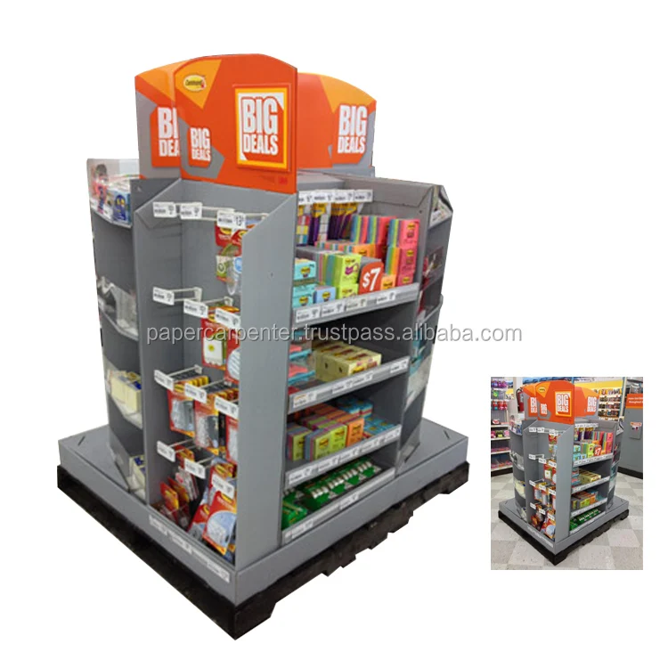 New Fashionable Paper Floor Pop Pallet Displays Stand With Hooks - Buy ...