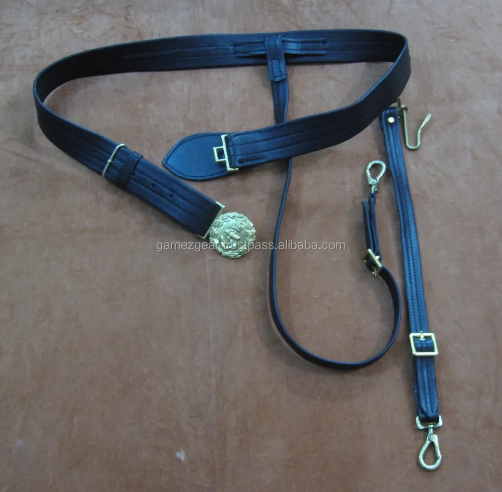 Cadets Parade Waist Belt - Sword Slings - Gloss Pvc - Leather - Military / Army / Marching Band ...