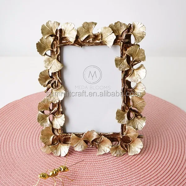Custom Resin Antique Frame 6inch Polyresin Gold And Silver Leaf Shape ...