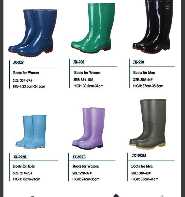 Blue Pvc Plastic Rain Boots Waterproof Ladies Gum Boots - Buy ...