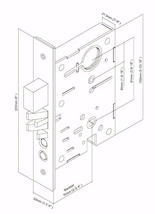 Ullisted 3 Hour Fire Rated ANSI Grade 1 Commercial Door Lock