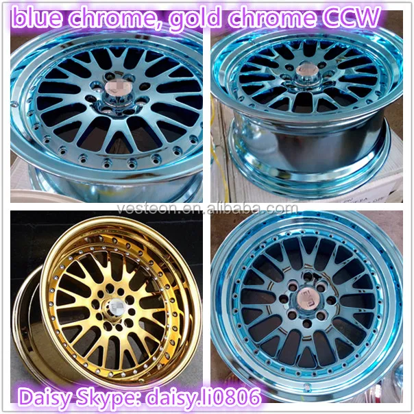 Blue/gold Chrome Colorful Alloy Wheels For Car - Buy Blue Chrome Alloy ...