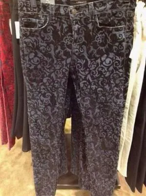 Black Denim Flock Pant Blue Denim Flocking Trouser Ladies Flocking ...