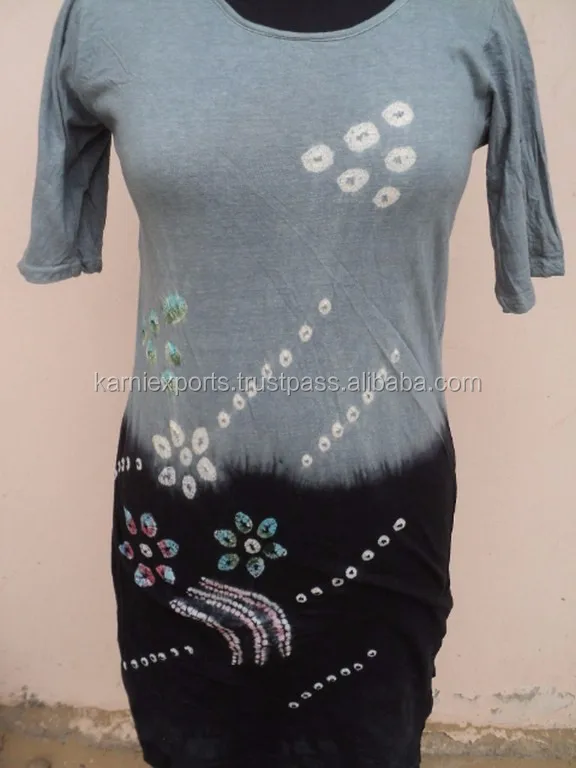 Long Length Cotton Hojari Knitted Fabric / Plain Tie Dye Bandhej ...