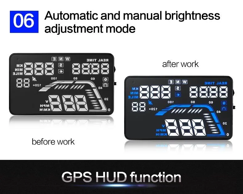 Car Hud Display Speed Monitoring Devices Vehicle Accessories Windshield ...
