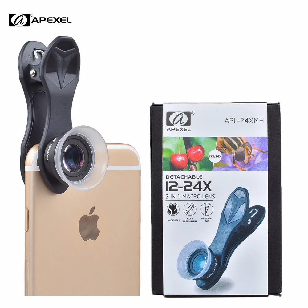 Apexel Mobile Phones And Accessories 12x /24x Macro Lens For Phone 2 In ...