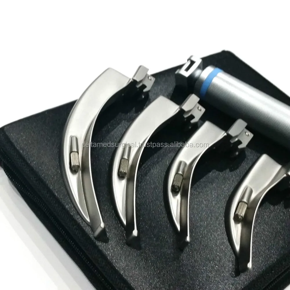 Juego De Laringoscopio Macintosh & Miller Con 2 Asas Y 9 Aspas Luz Led ...