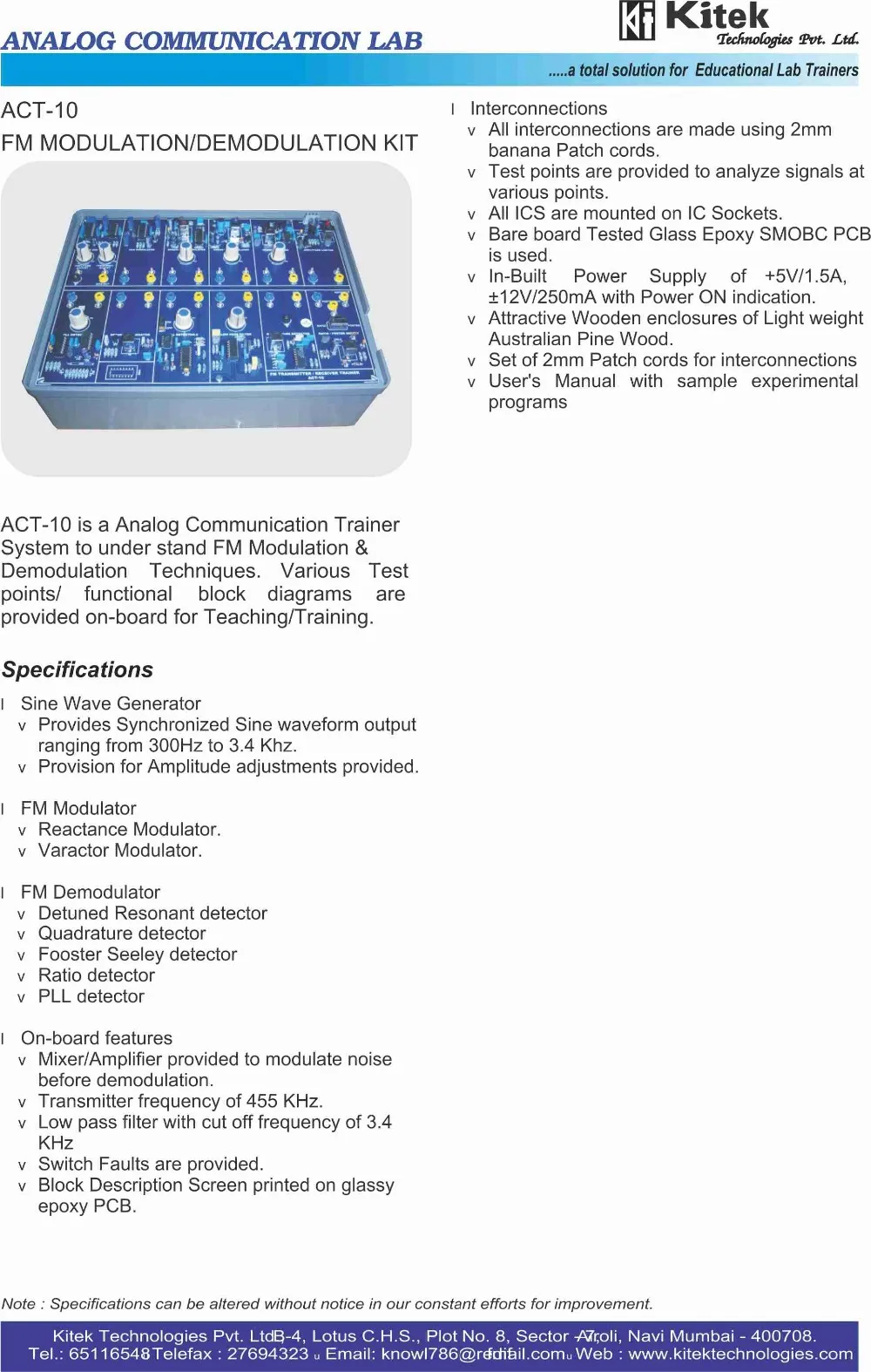 Dsb / Ssb Am Transmitter Communication Trainer Kit / Communication ...