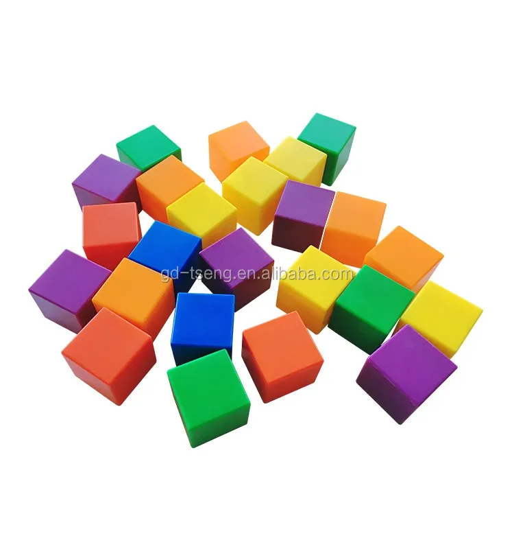 6 Colour 1 Inch Plastic Cube Building Block Educational Toys - Buy Cube ...