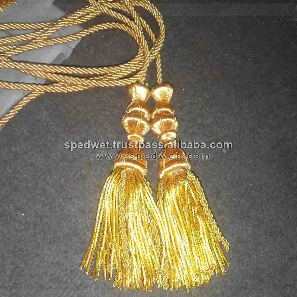 Bullion Wire Tassel With Gold Twisted Cord Decorative Tassels Metallic ...