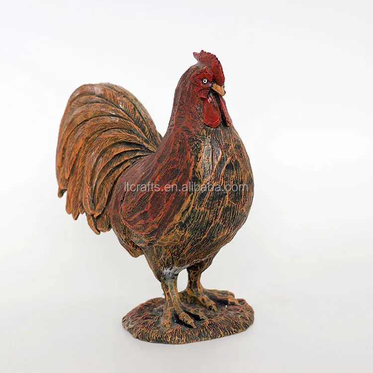 Rooster Figurine Miniature Decorative Resin Animal Hens And Roosters ...