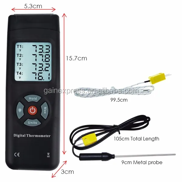 K-type Digital Thermocouples Thermometer - 4 Channel