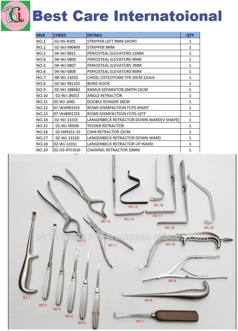 Tessier Maxillary Mobilizer - Left & Right Maxillofacial Surgery Set