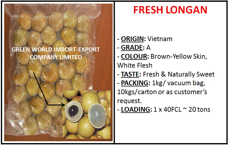 Fresh/frozen Longan From Tropical Country Vietnam With High Quality - Buy Fresh Longan,Fresh ...
