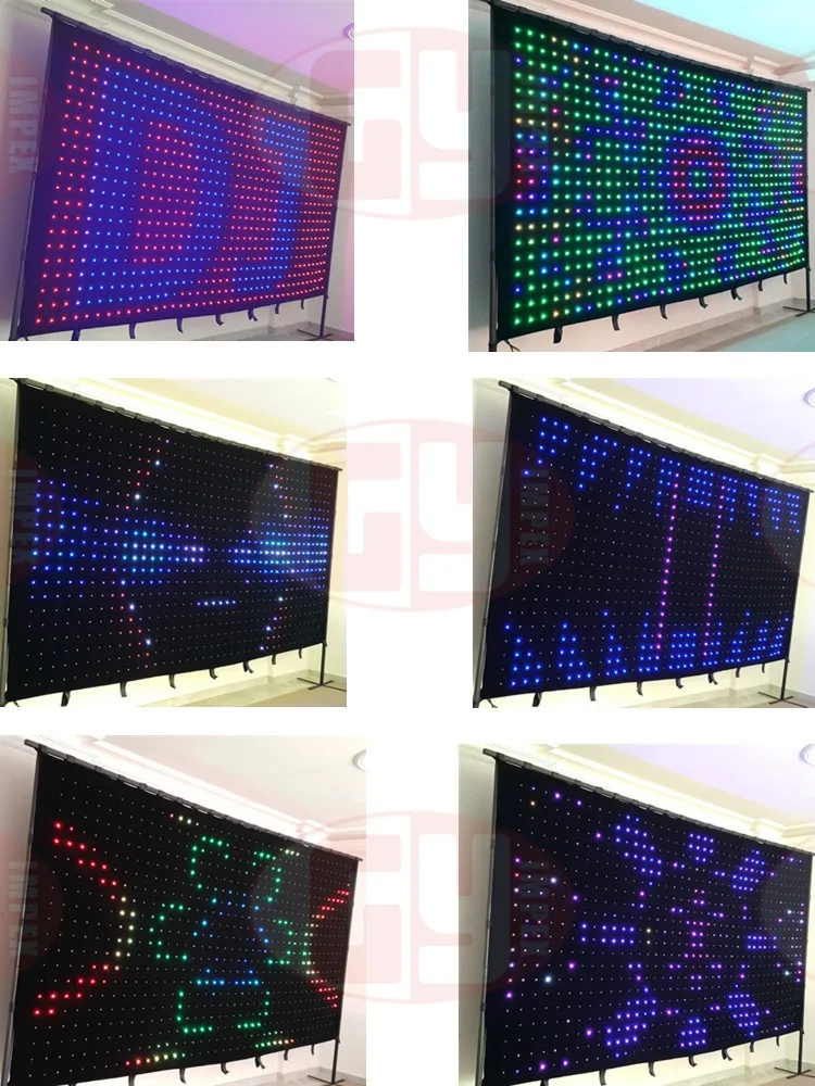 Flexible Led Mesh Curtain/programmable Led Curtain Display/led Shower ...