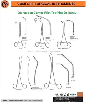 Javid Carotid Clamp & Debakey-beck Aortic Clamps Debakey Renal Artery ...