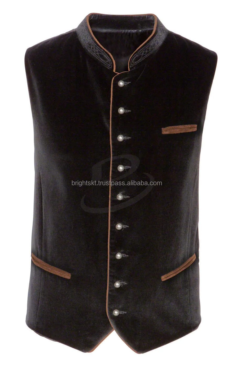 Vintage Men Folk Bavarian Oktoberfest Vest Traditional Vest Velvet ...