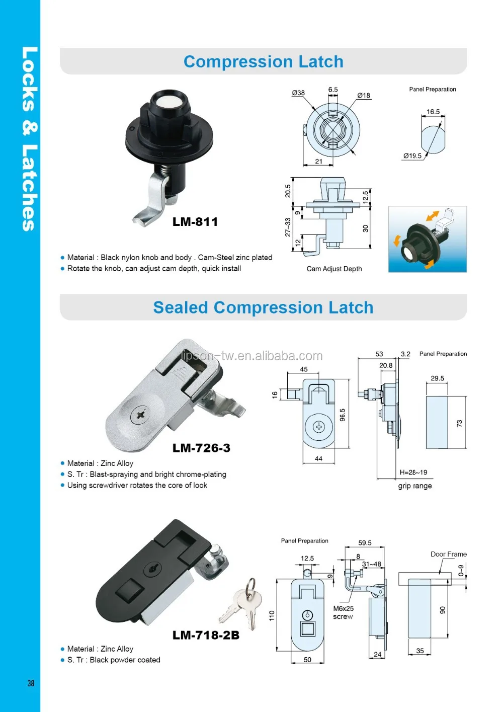 Lm-811 Plastic Knob Adjustable Grip Southco Electrical Panel Cabinet ...