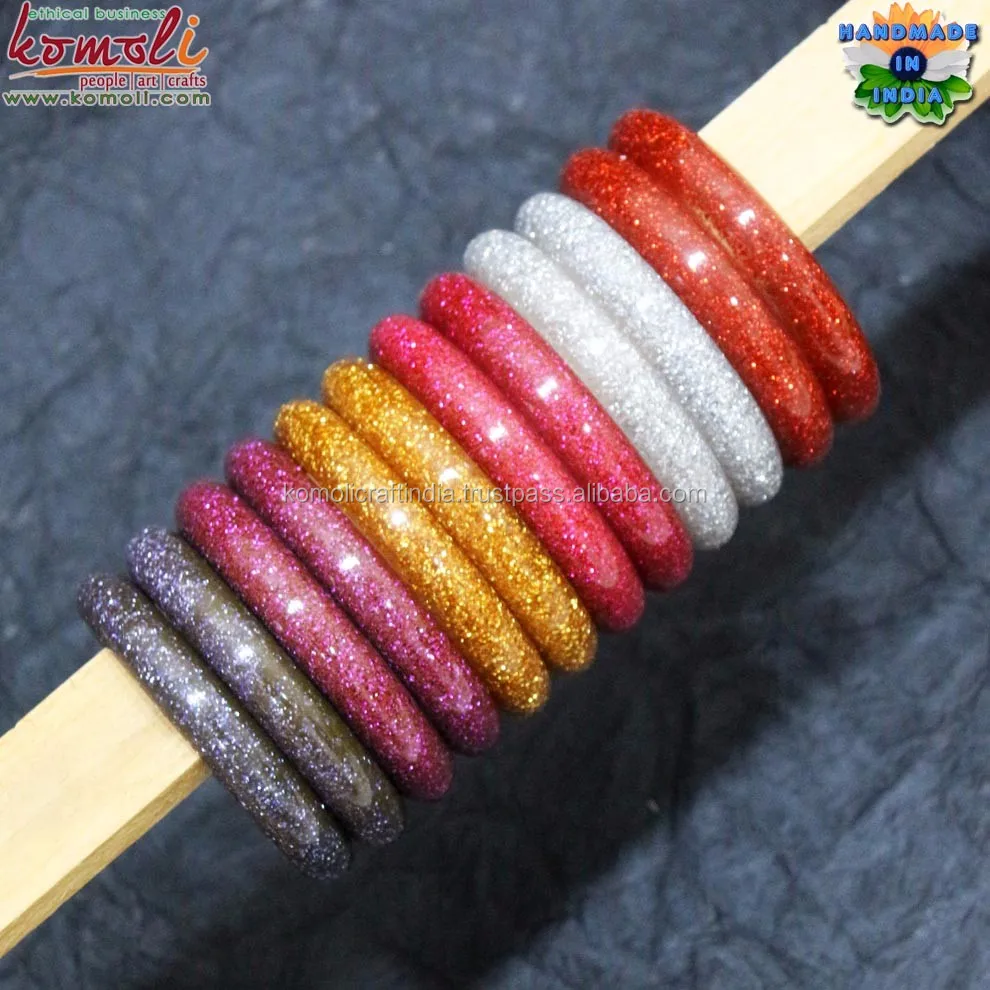 Silver Glitter Filled Resin Bracelet - Customizable Bangles