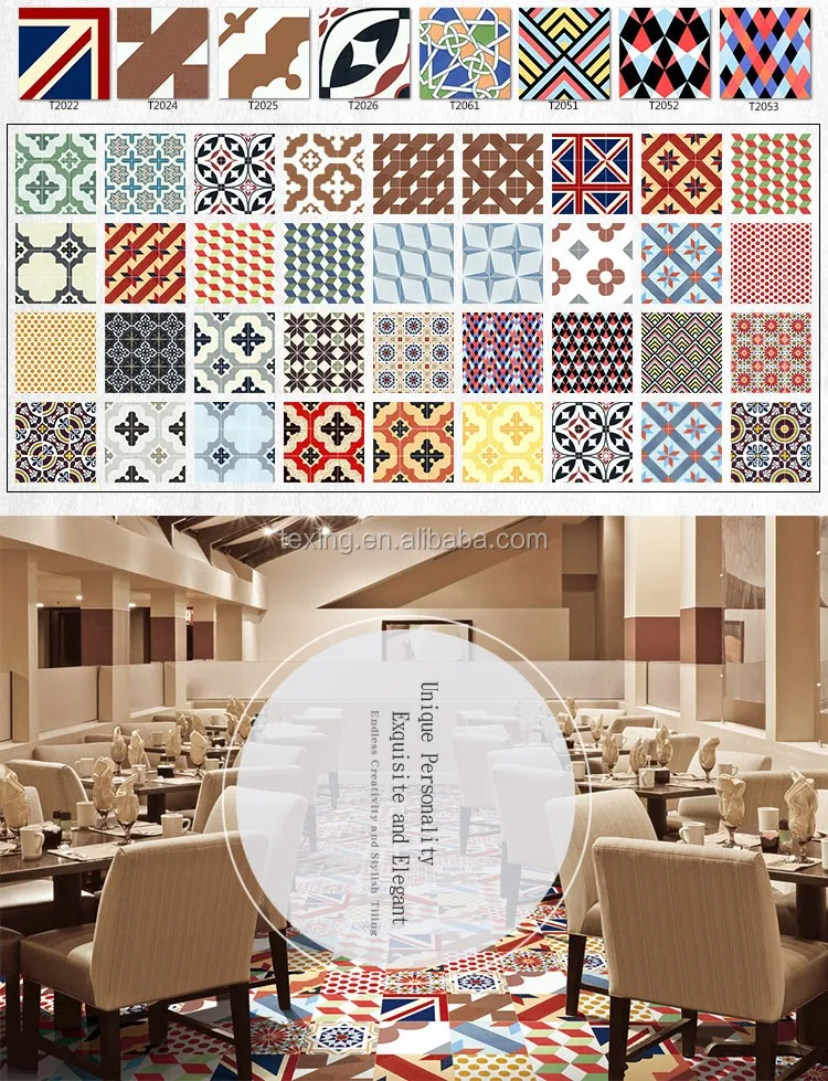 T2031 Green Color Geometric Pattern Encaustic Ceramic Wall And Floor ...