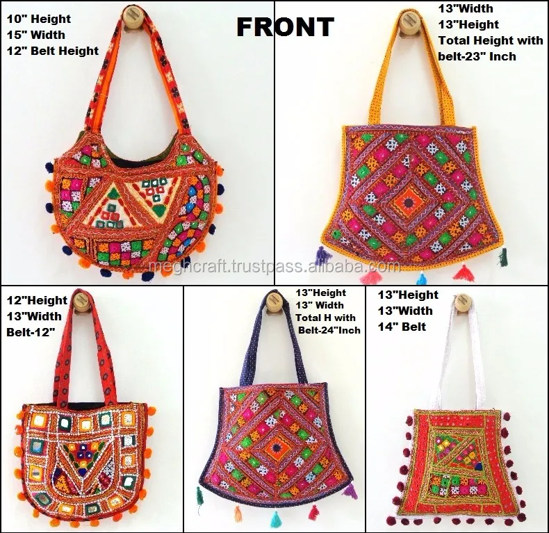 Gujarati Handmade Patchwork Shoulder Bag / Vintage Patchwork Handbag ...
