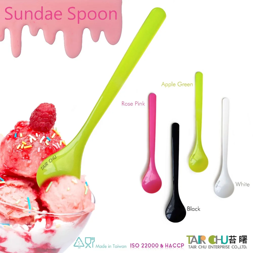 18cm Made In Taiwan Plastic Icecream Plastic Sundae Spoons - Buy ...