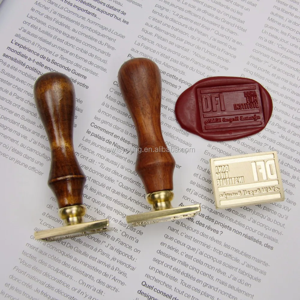 Retro Unique Rectangle Stamp Head With Rosewood Handle Engrave Logo ...