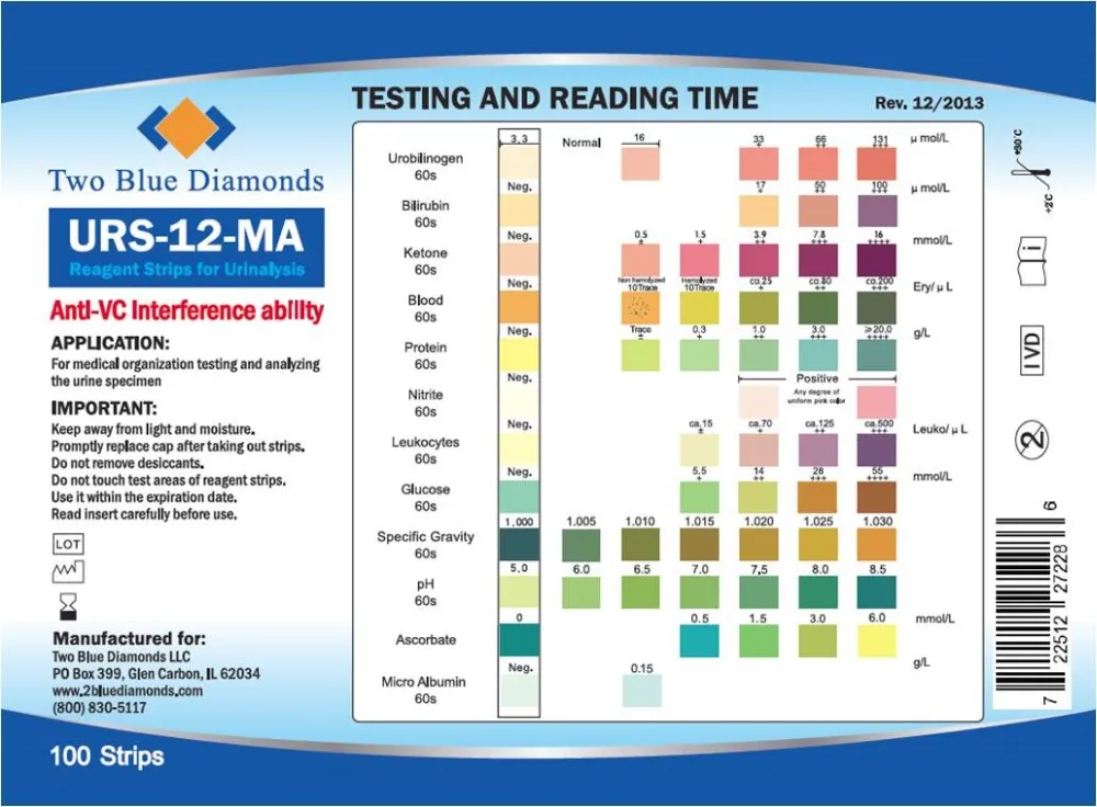 Micro Albumin Fda Ce Approved 12 Ma Parameter Urinalysis Reagent Test ...