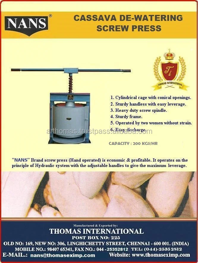 Cassava Press - Buy Cassava Processing cassava Press manual Cassava ...