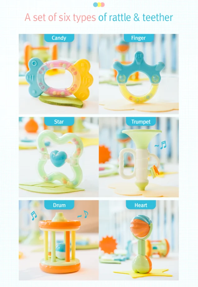 Eco-friendly Material Vegetable Baby Toy Rattle & Teether Set 6pcs Made ...