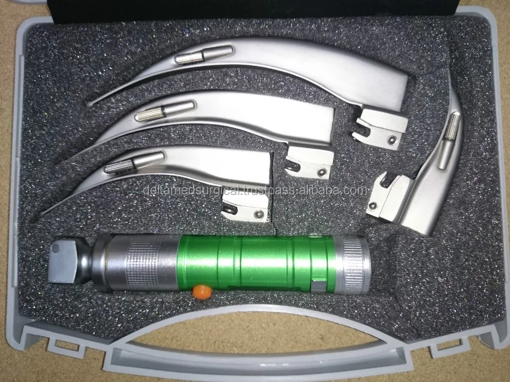 Juego De Laringoscopio Macintosh & Miller Con 2 Asas Y 9 Aspas Luz Led ...