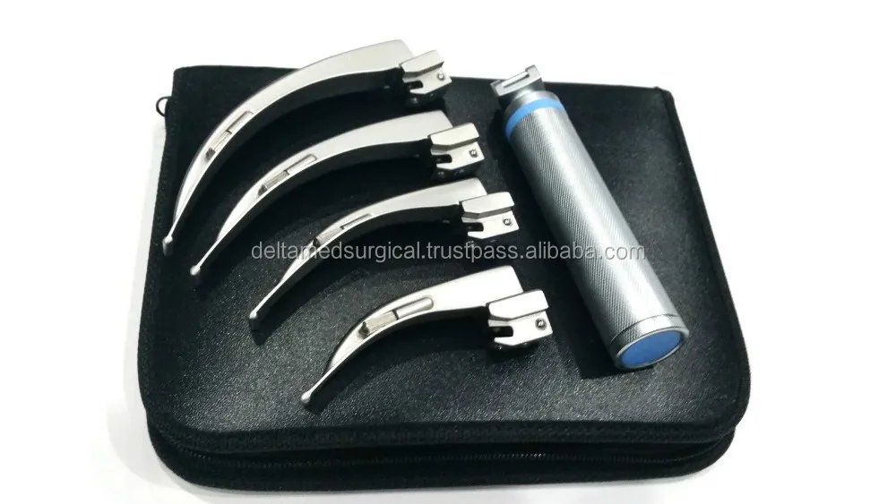 Juego De Laringoscopio Macintosh & Miller Con 2 Asas Y 9 Aspas Luz Led ...