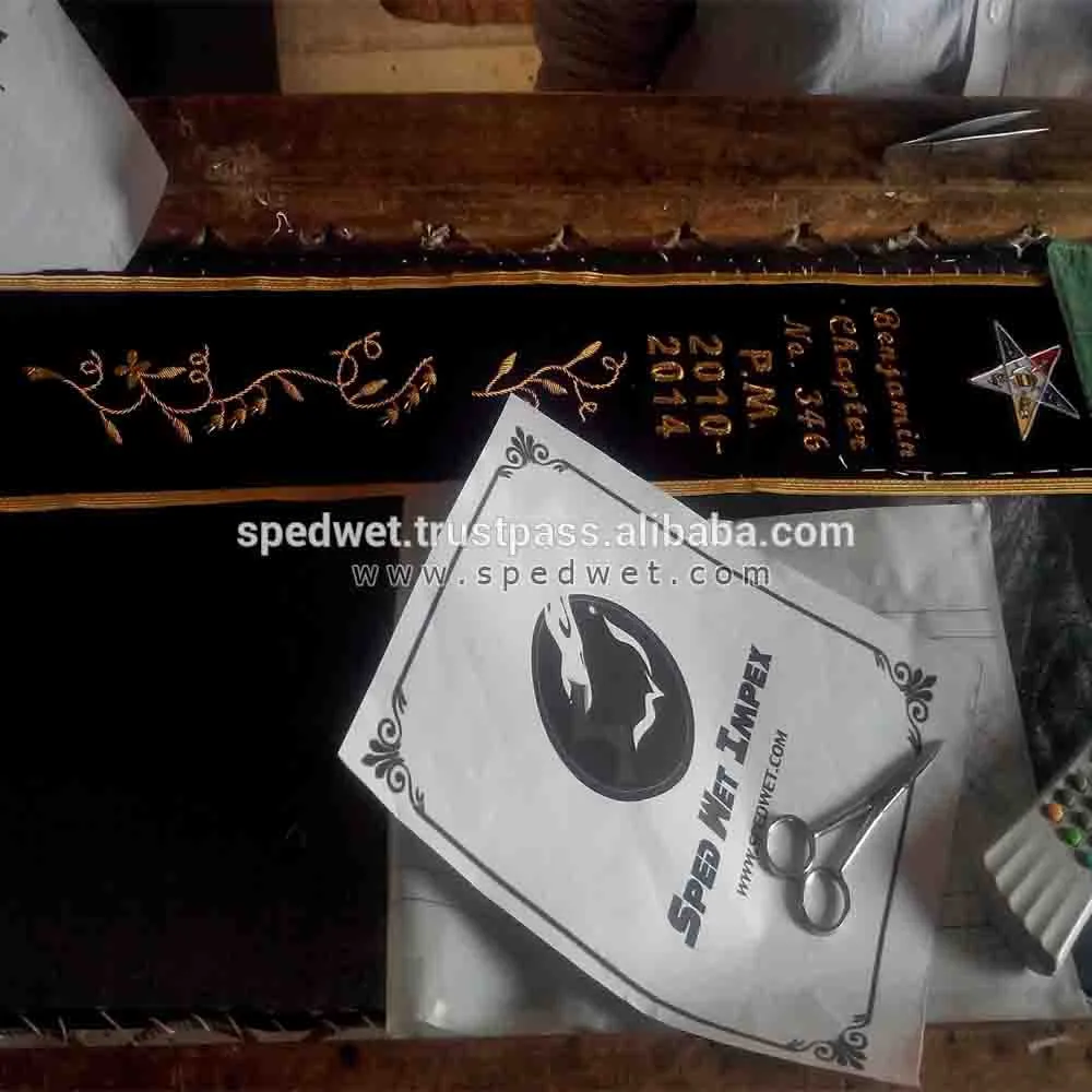 Worthy Past Patron Matron Oes Sash Fully Hand Embroidery On Purple ...